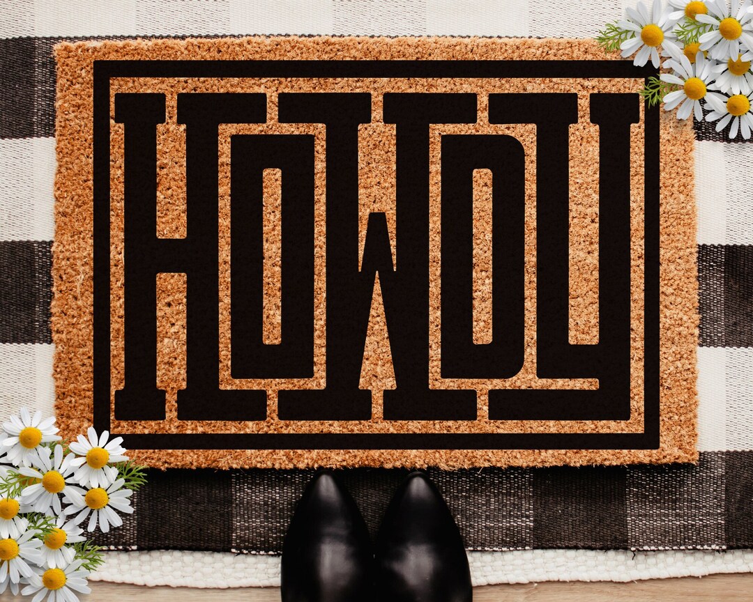 Howdy Doormat, Western Door Mat, Housewarming Gift, Welcome Mat, Texas ...