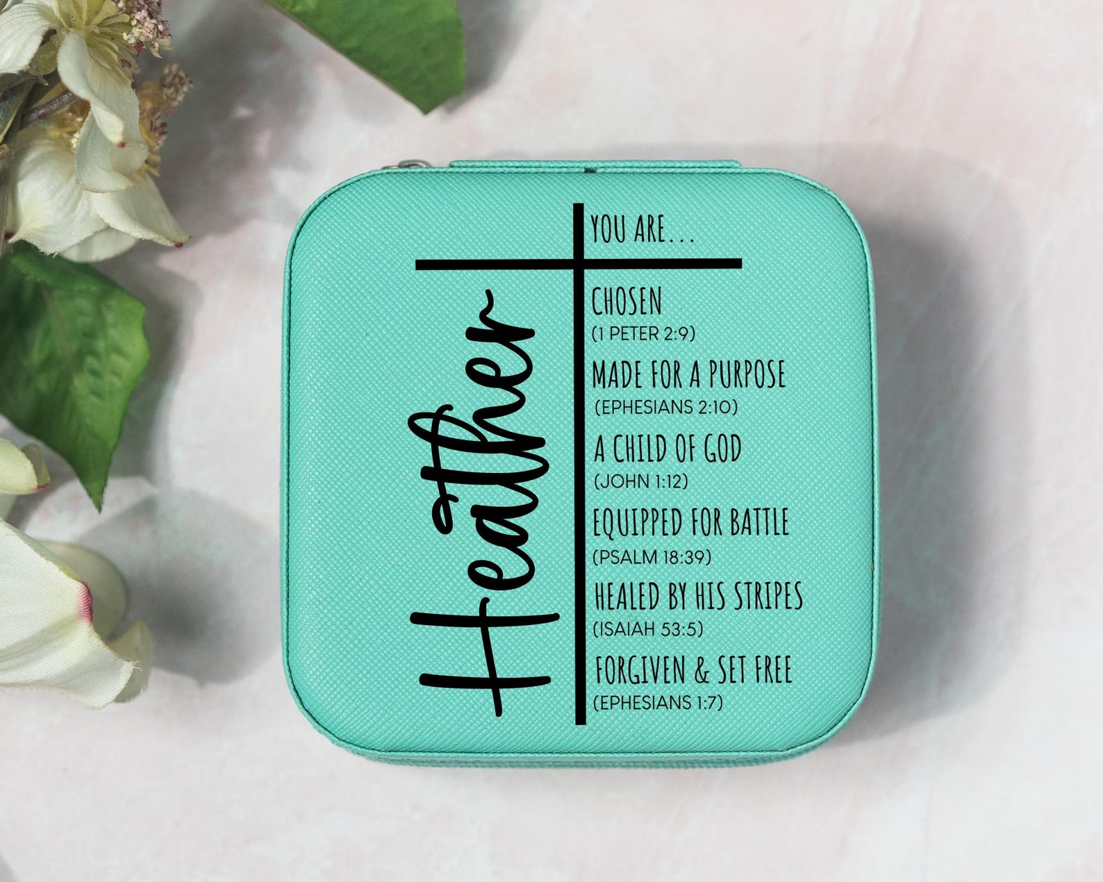 Personalized Travel Jewelry Box, Christian Gifts for Women, Christmas ...