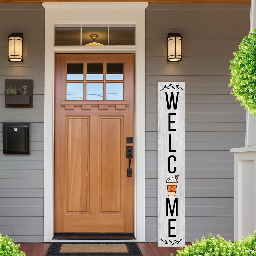 Fall Welcome Sign, Fall Leaning Porch Sign, Autumn Welcome Sign ...