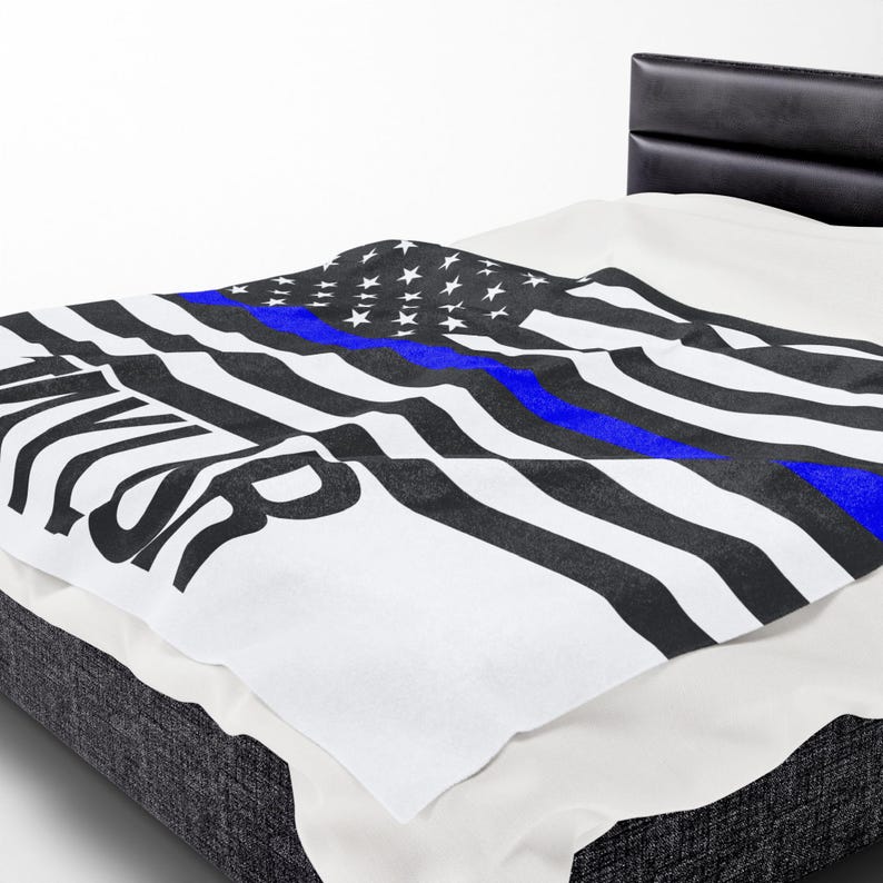 Personalized Thin Blue Line Blanket, Custom Police Blanket, Customized ...