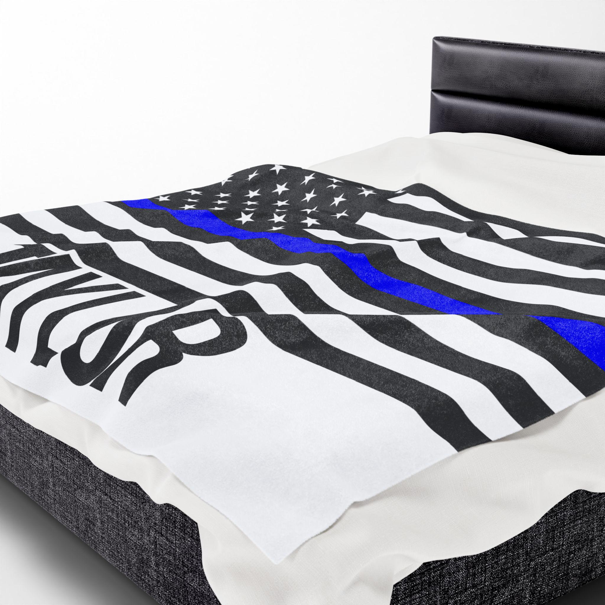 Personalized Thin Blue Line Blanket, Custom Police Blanket, Customized ...