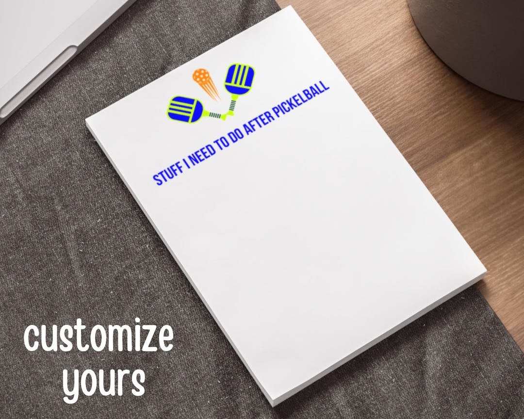 Pickleball Notepad, Personalized Pickleball, Pickleball Gifts, Pickle ...
