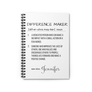 Difference Maker Journal Personalized Thank You Notebook for Coworker ...