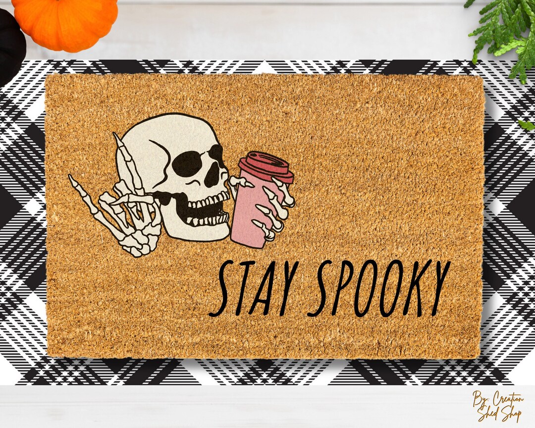 Halloween Doormat, Stay Spooky Welcome Mat, Halloween Door Mat ...