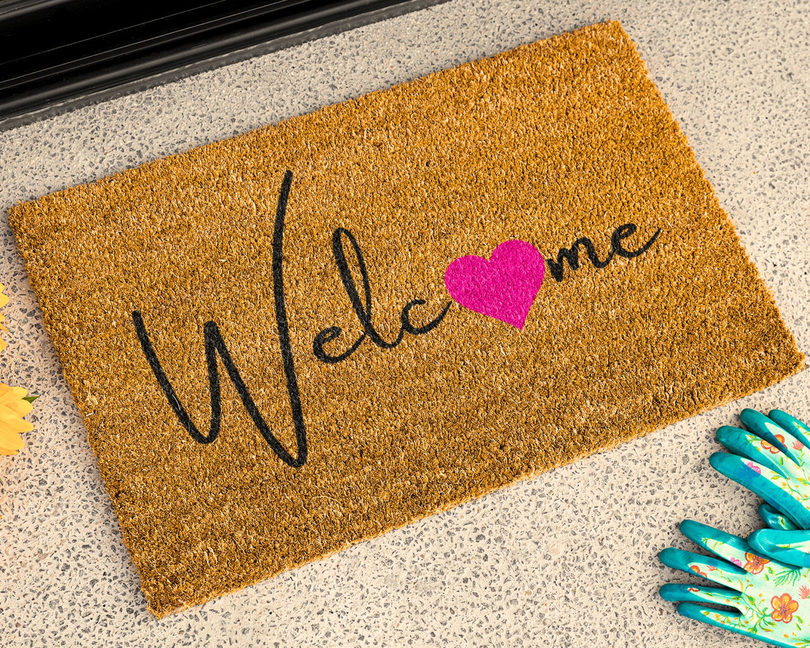 Welcome Mat With Heart, Valentines Doormat, Love Porch Decor ...