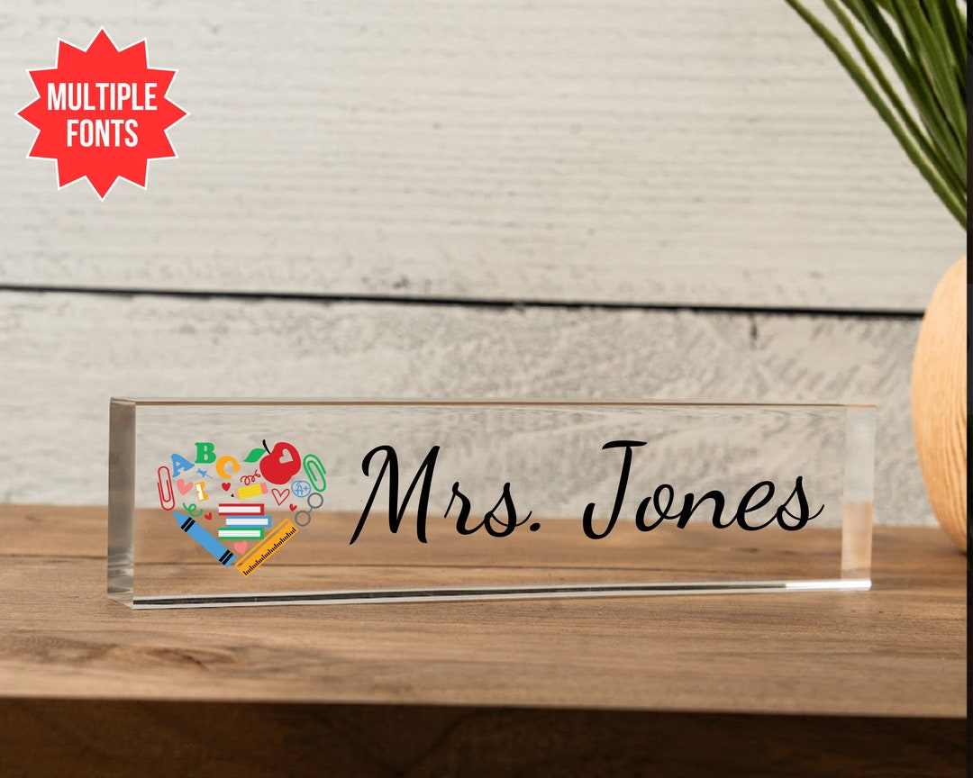 Personalized Teacher Desk Name Plate, Teacher Back to School Gift ...