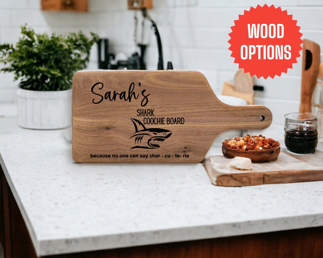 Personalized Shark Coochie Board, Birthday Gift, Cheese Board, Cheese ...