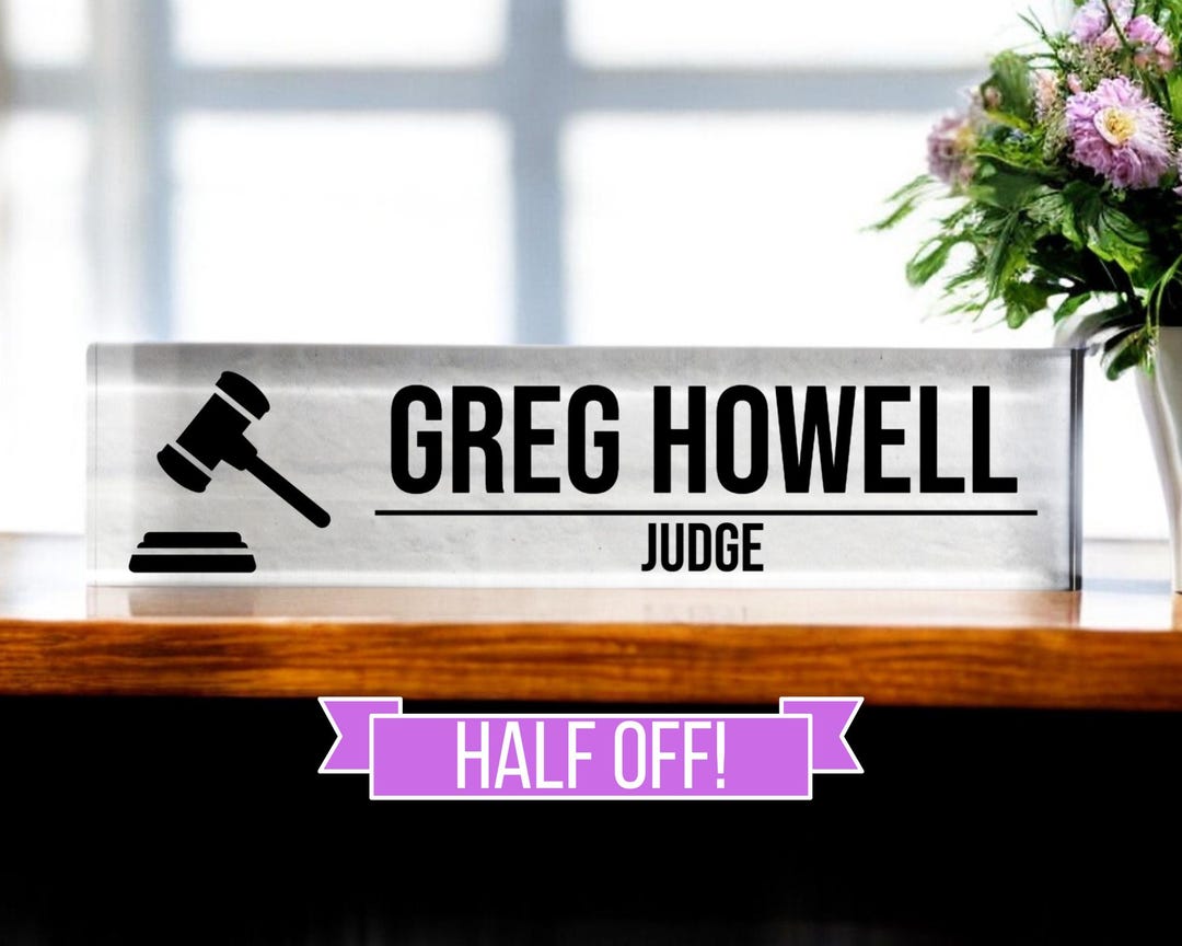 Judge Desk Name Plate, Judge Gifts, Gift for Judge, Desk Decor, Office ...