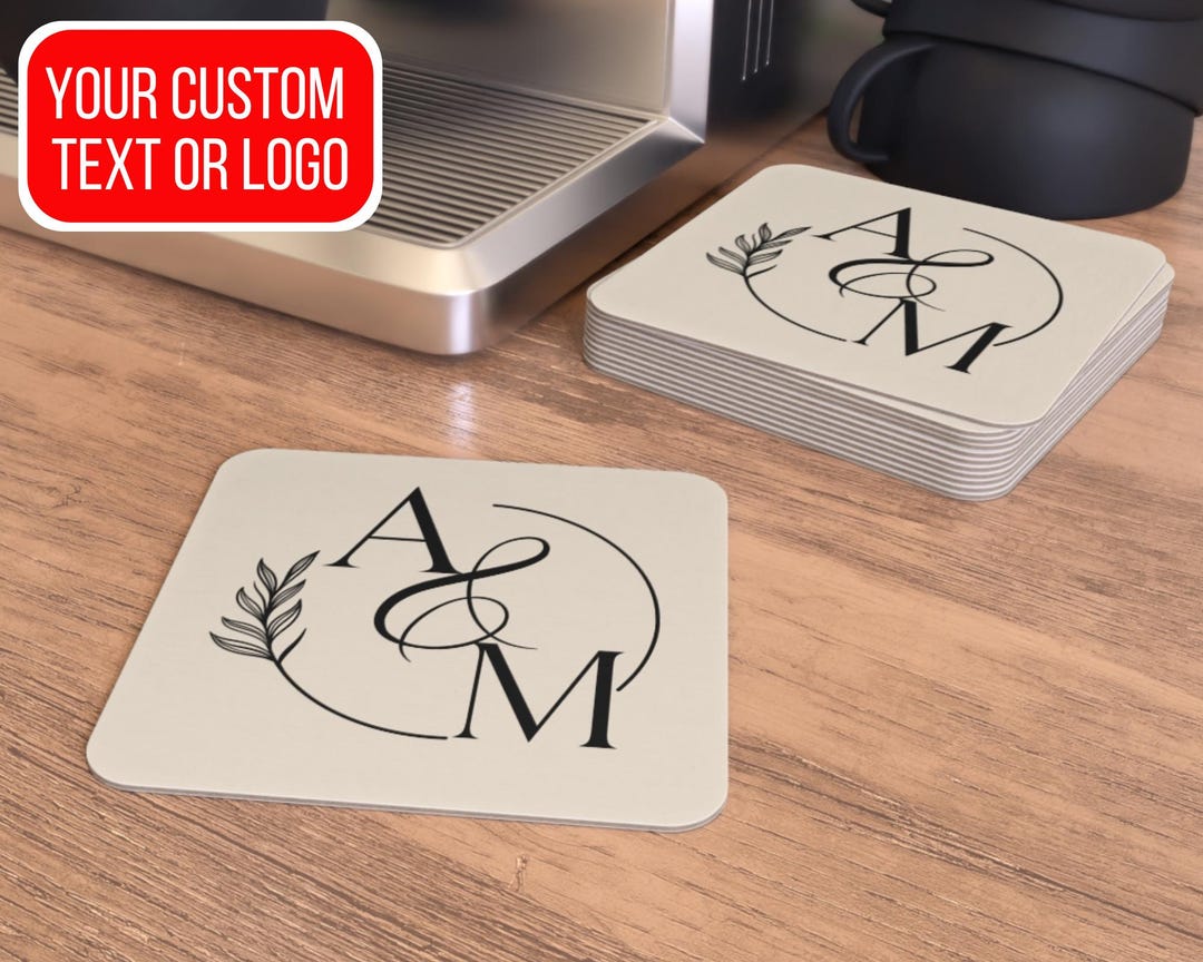 Custom Wedding Coaster, Custom Logo Coasters, Bulk Logo Coasters, Sets ...