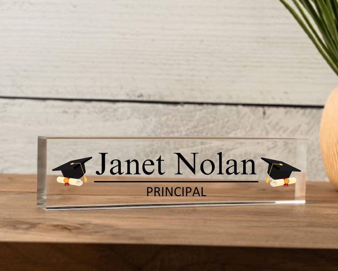 Principal Gift, Desk Name Plate for Principal, Teacher Gift, Acrylic ...
