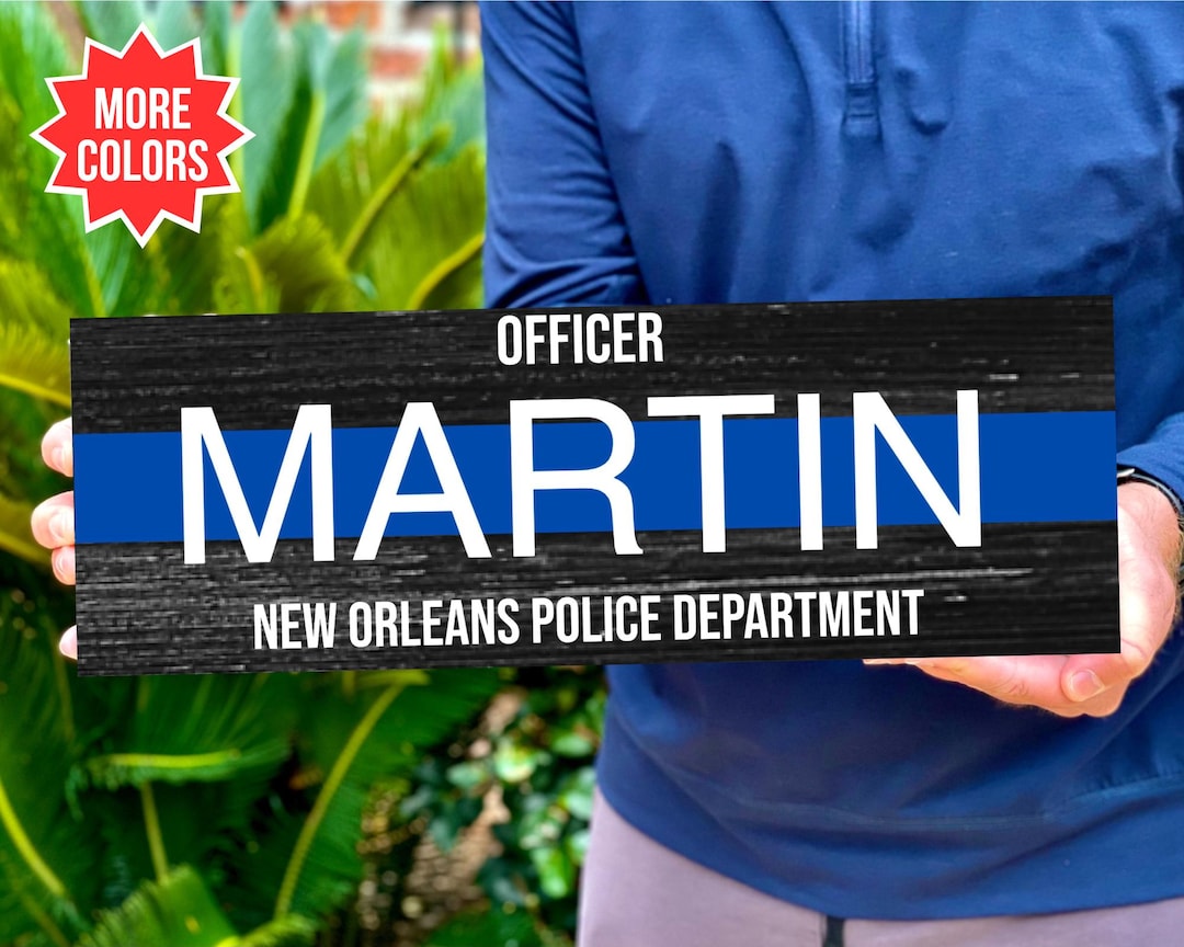 Personalized Police Sign, Thin Blue Line Name Decor, Gift for Police ...