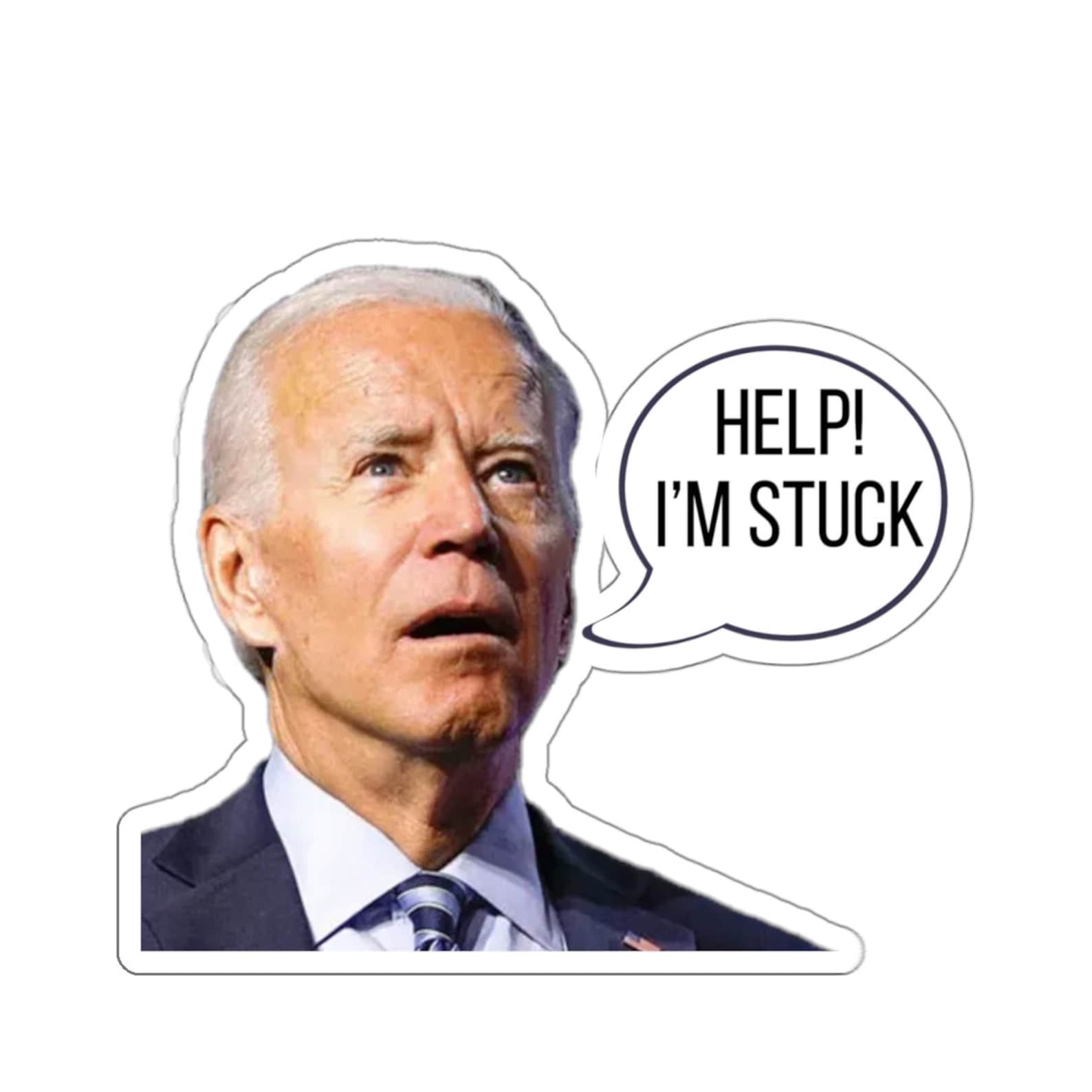 Joe Biden Help I'm Stuck Sticker, Funny Gifts, Stickers for Water ...