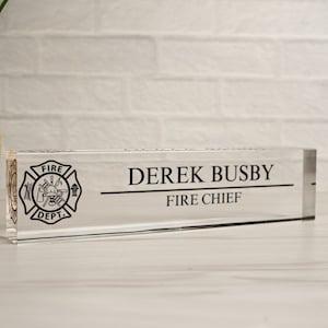 Fireman Desk Name Plate, Fireman Gift, Fire Fighter Gifts, Fire Chief ...