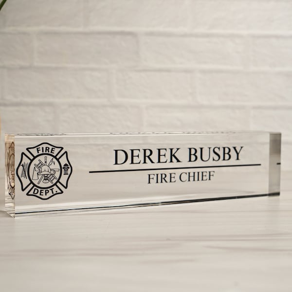 Fire Chief Desk Plate - Etsy