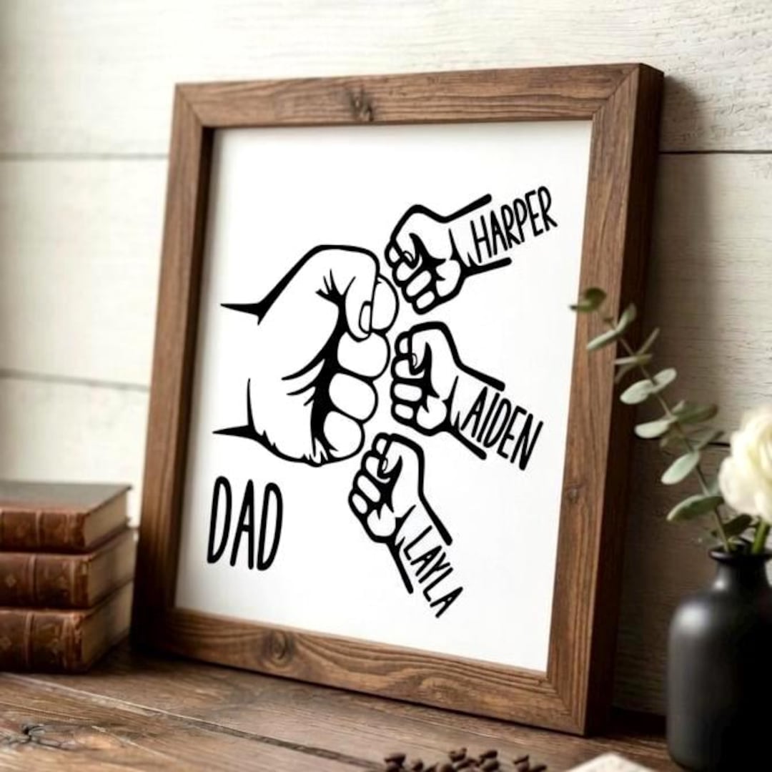 Personalized Dad Fist Bumps Sign, Fathers Day Gift Personalized Gift ...
