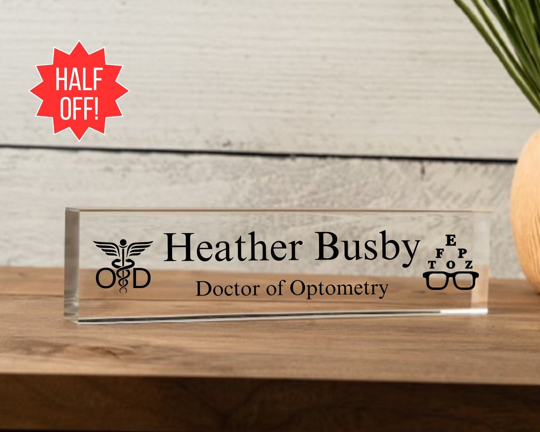 Optometry Gifts, Acrylic Desk Name Plate, Optometrist Gift, Optometry ...