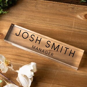 Personalized Acrylic Name Block , Minimal Executive Desk CEO Sign, Job ...