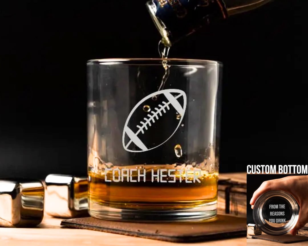 Custom Football Coach Gift, Football Coach Whiskey Glass, Football ...