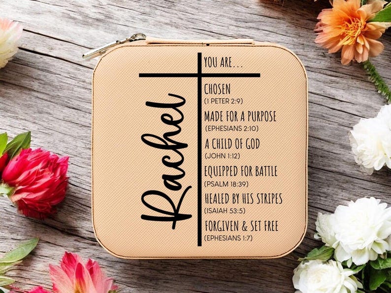 Personalized Travel Jewelry Box, Christian Gifts for Women, Christmas ...