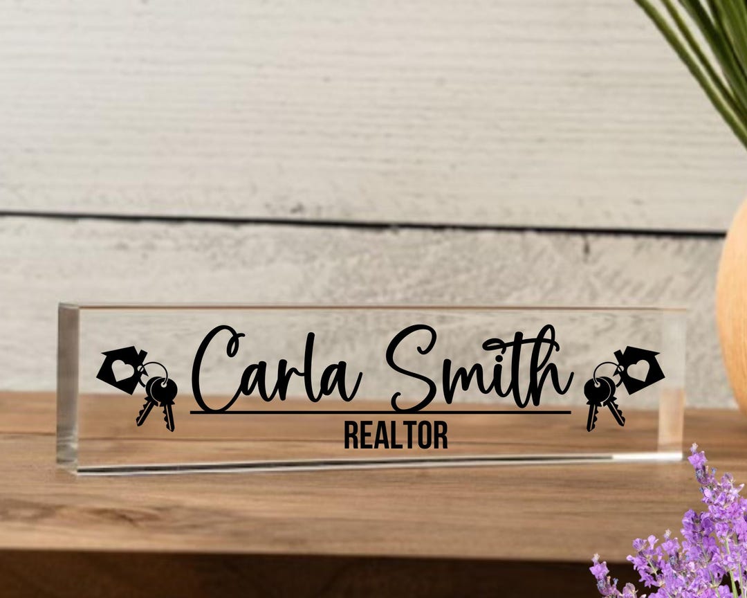 Realtor Desk Name Plate, Realtor Gift, Real Estate Agent Gift, Closing ...