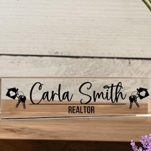Realtor Desk Name Plate, Realtor Gift, Real Estate Agent Gift, Closing ...