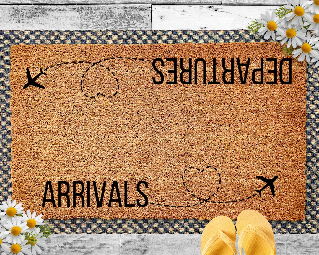 Arrivals & Departures Doormat, Funny Doormat, Airplane Mat ...