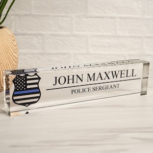 Personalized Name Plate for Desk, Custom Name Clear Acrylic Glass ...