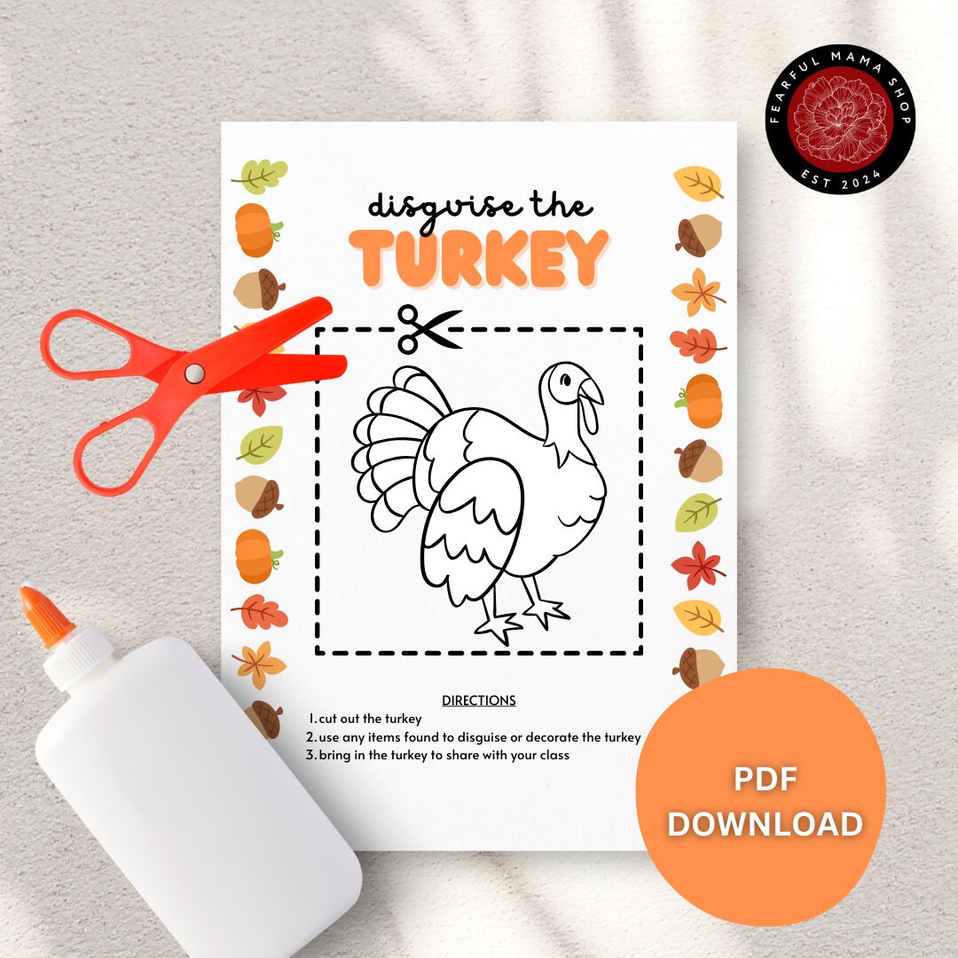 K-4 Disguise the Turkey Worksheet | Fall/thanksgiving Activity ...