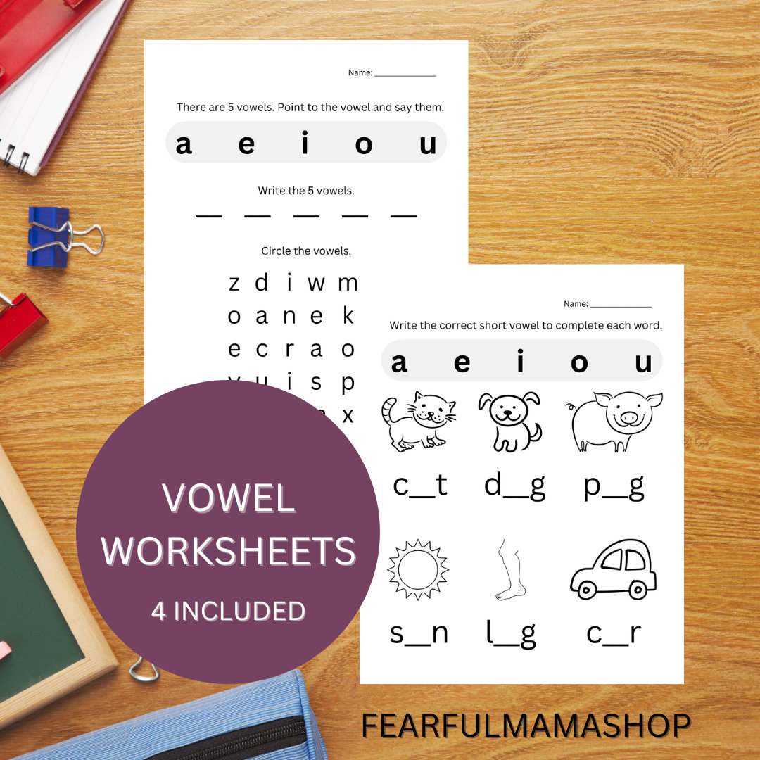 K-2 Vowel Worksheets | 4 PDF Worksheets Included | Learning Vowels ...