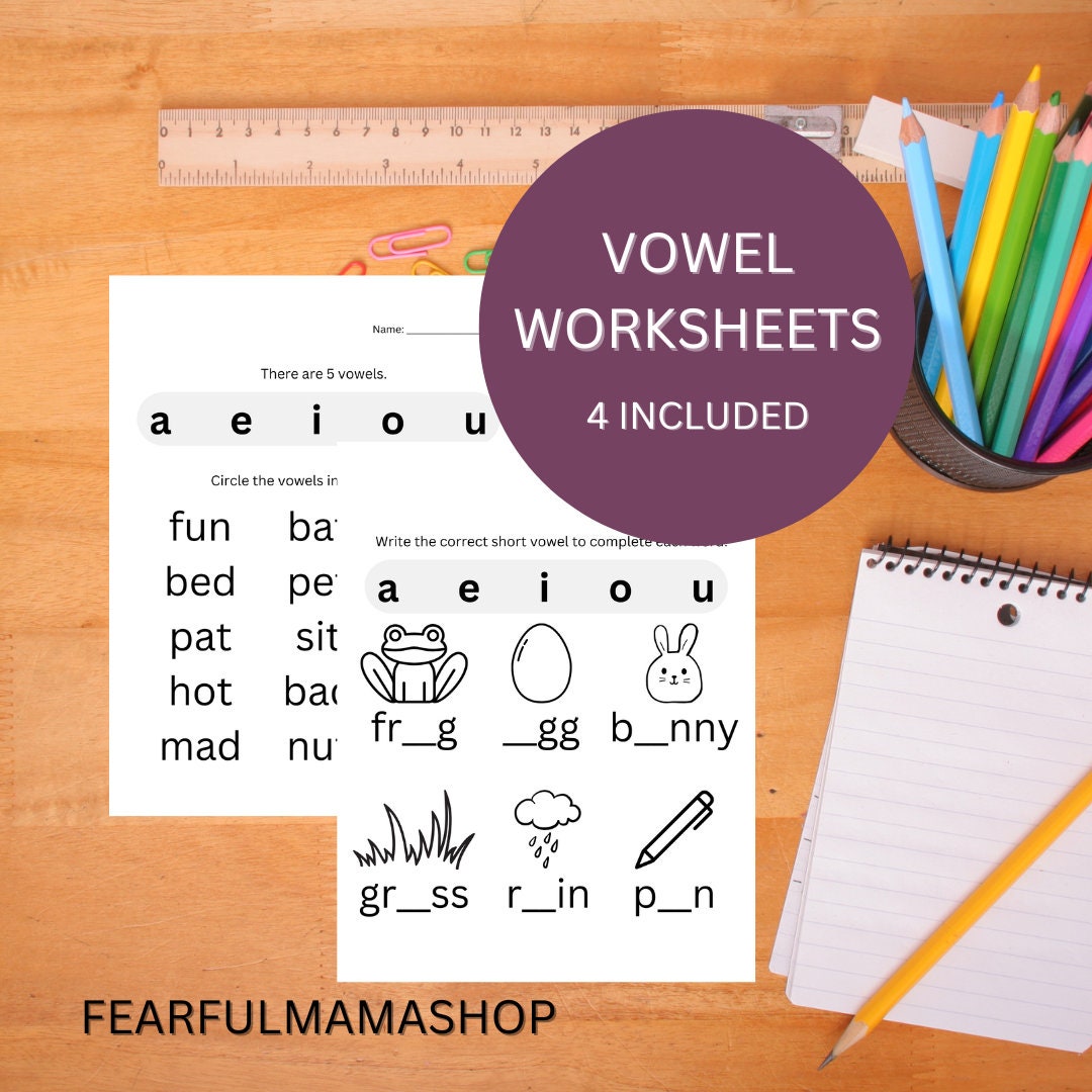 K-2 Vowel Worksheets | 4 PDF Worksheets Included | Learning Vowels ...