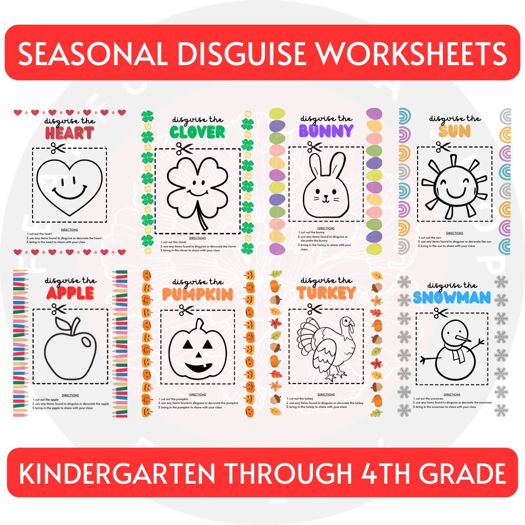 K-4 Seasonal Disguise Worksheets | Classroom Activities | Fun Homework ...