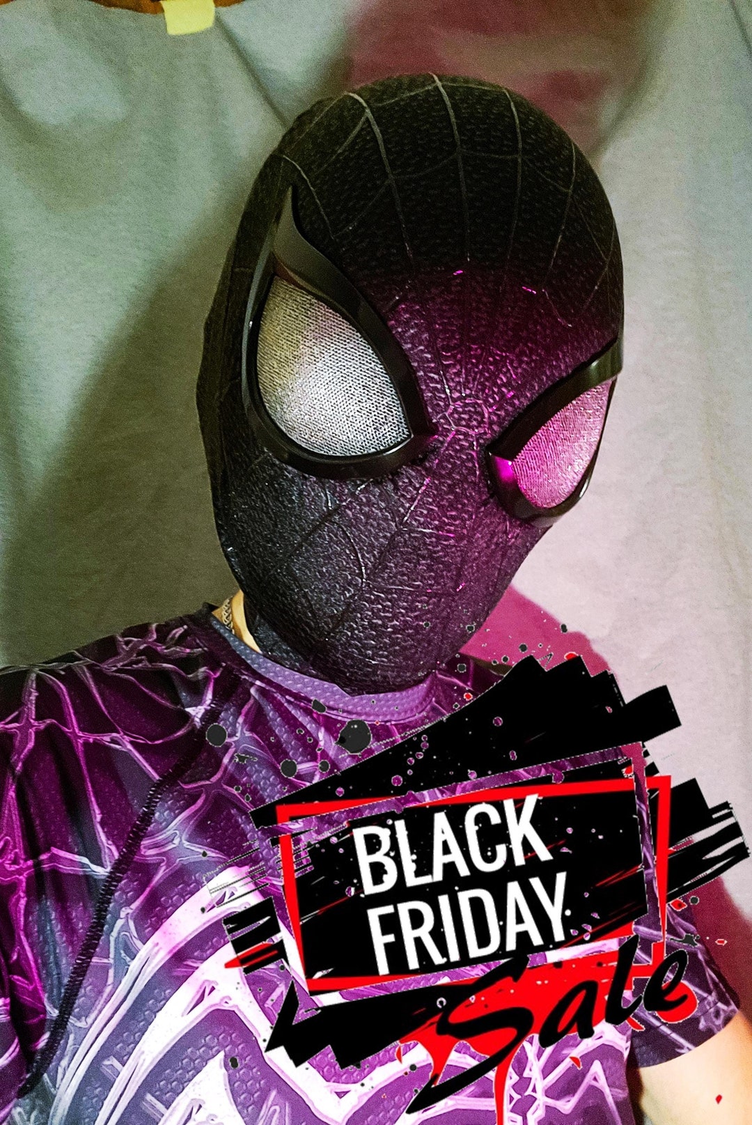 Black Spider Man Cosplay Mask / Symbiote Spiderman Mask - Etsy