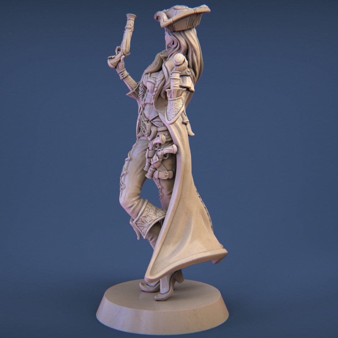 Anne, the Pirate Captain 3D Printed Model Kit D&D 5e TTRPG Pathfinder ...