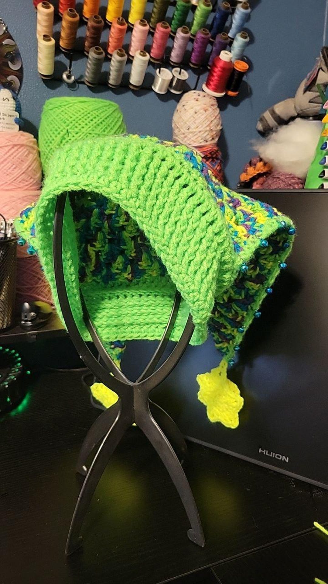 Neon Lights Jester Hat With Stars and Bells! - Etsy