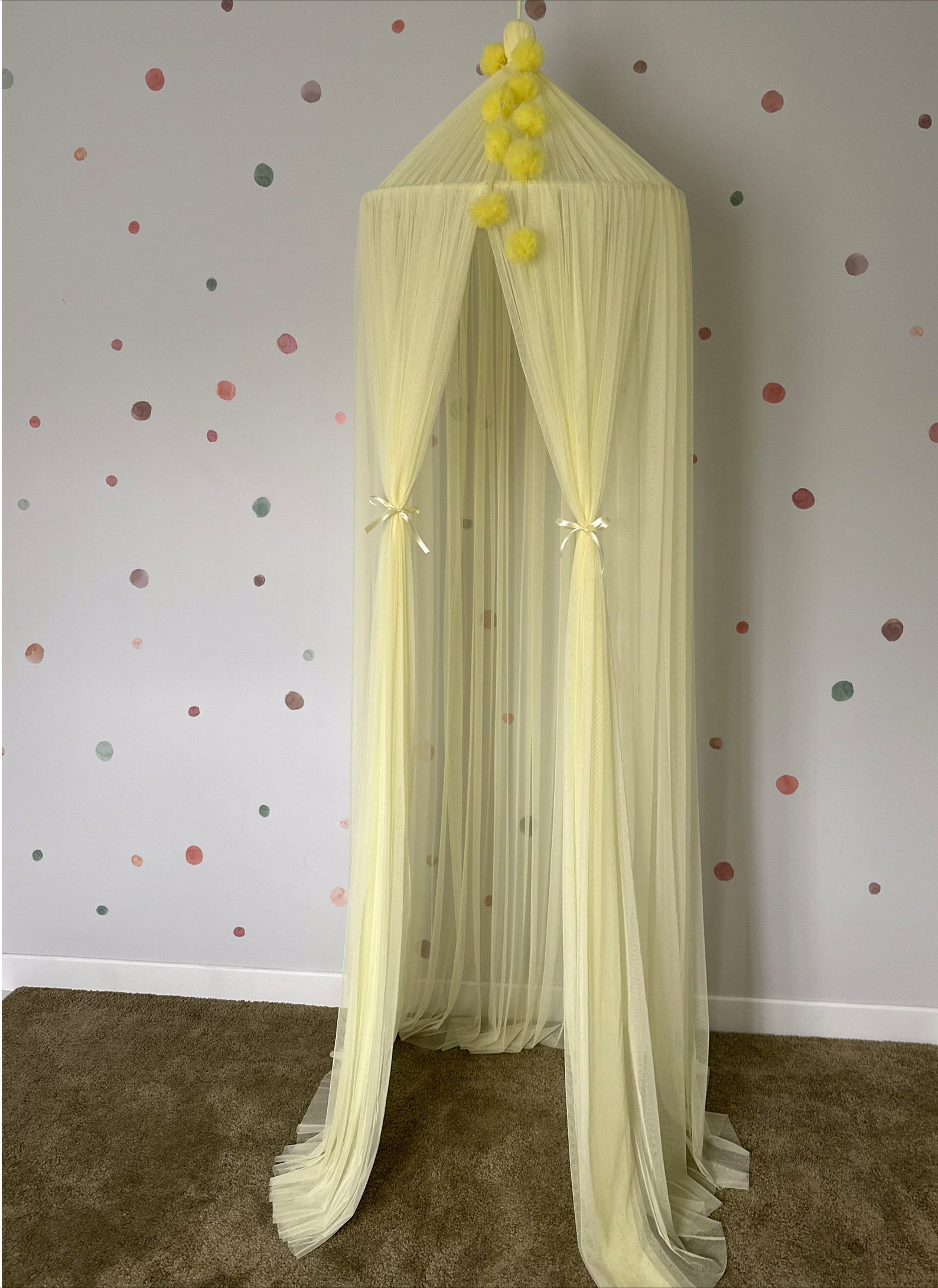 Unmellow Yellow Canopy, Nursery Crib Canopy, Mosquito Canopy, Yellow Canopy, Canopy Bed, Tulle ...