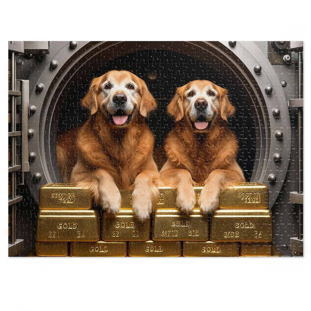 Golden Retrievers in Bank Vault Jigsaw Puzzle for Kids and Adults ...