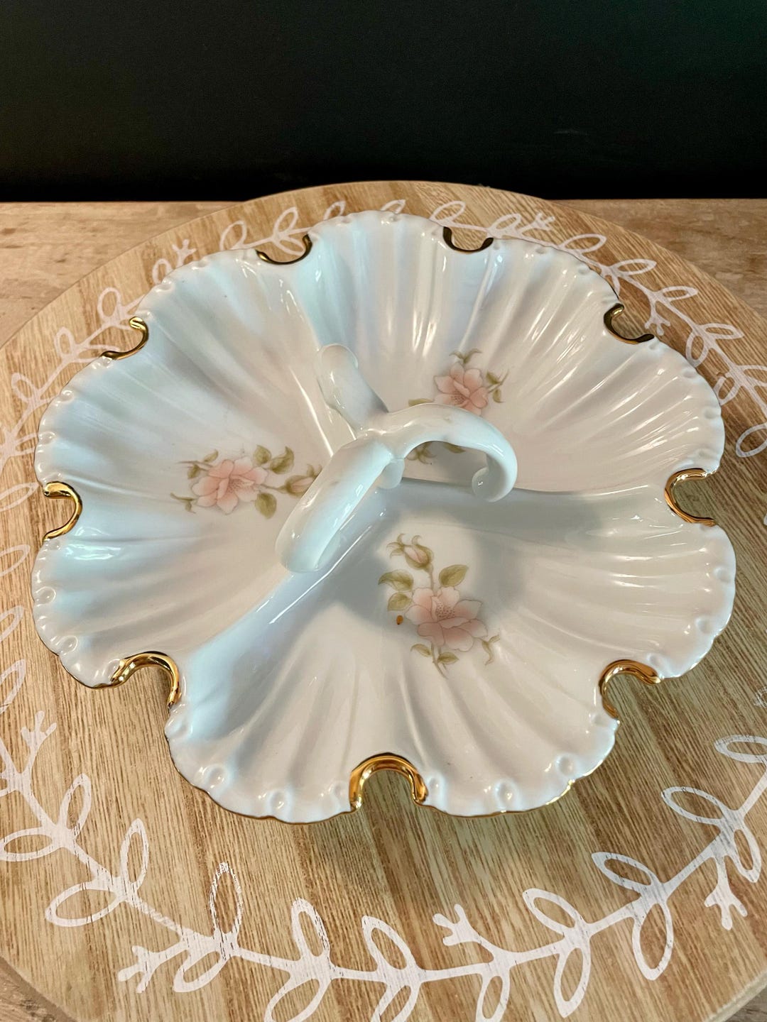 Vintage Winrose Porcelain Trinket Dish: Pink Floral, Gold Trim - Etsy
