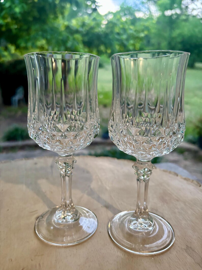 Set of 2 Cristal D' Arques - Durand Longchamp Wine Glasses - Etsy