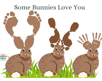 Some Bunny Loves You Easter Handprint Footprint Art / DIY Spring Craft ...
