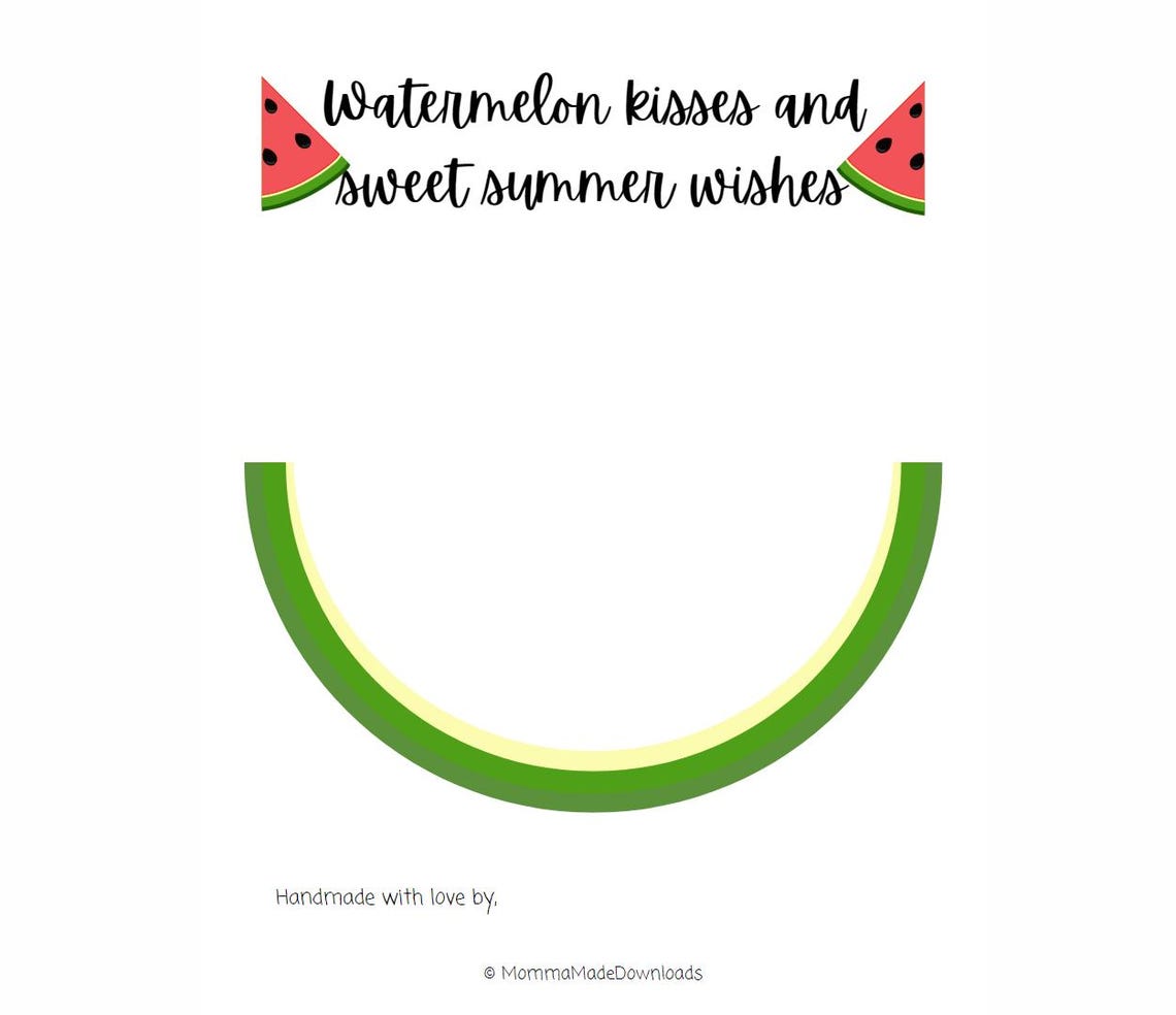 Watermelon Kisses Summertime Artwork / Handprint Fingerprint Keepsake ...
