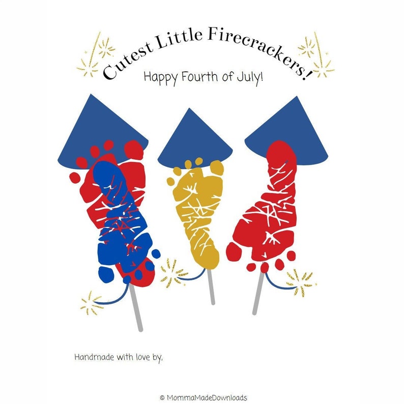 Fourth of July Independence Day Cutest Firecracker Footprint Keepsake ...