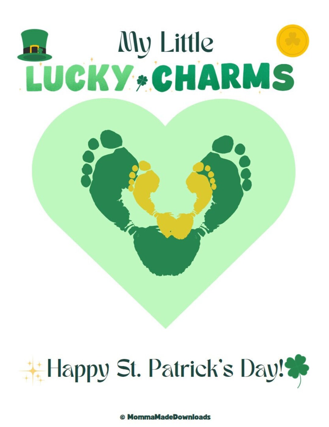 My Little Lucky Charms / Handprint Footprint Art / DIY Spring Seasonal ...