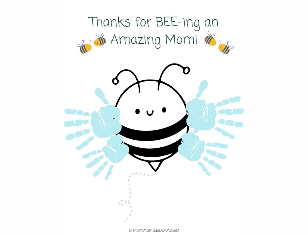 Mother's Day Activity for Kids / Bee Handprint Art Print / Printable ...