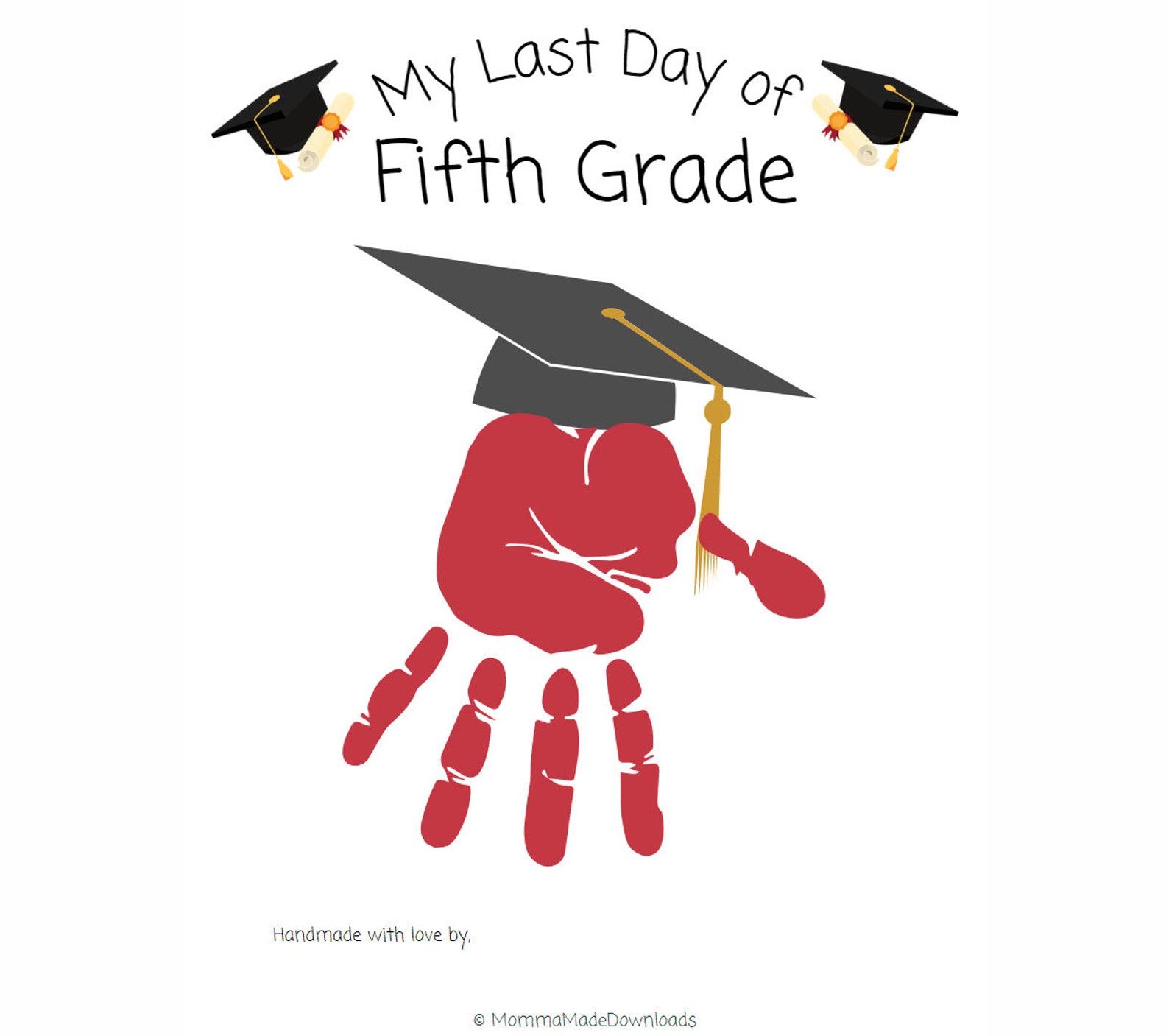 Elementary Graduation Sign / Fifth Grade Graduate Printable Sign Craft ...