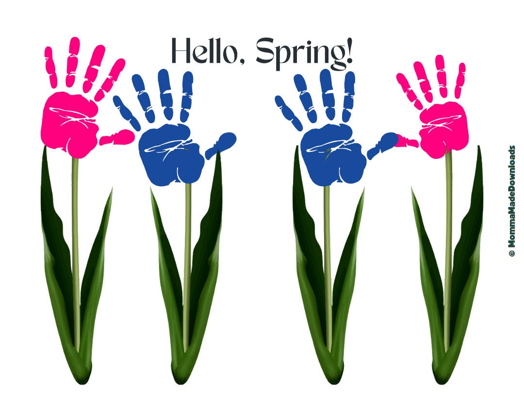 Spring Flower Handprint Art: Kids DIY Craft (PDF Download) - Etsy