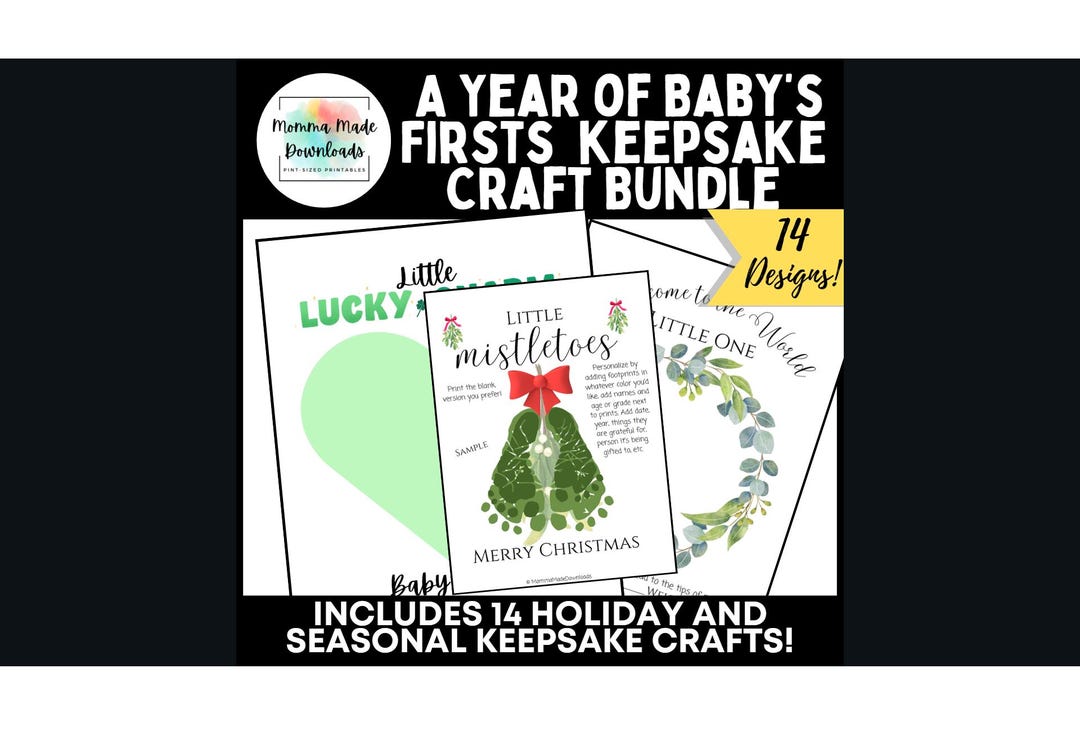 Year of Baby's Firsts Handprint Footprint Keepsake Crafts / Children's ...