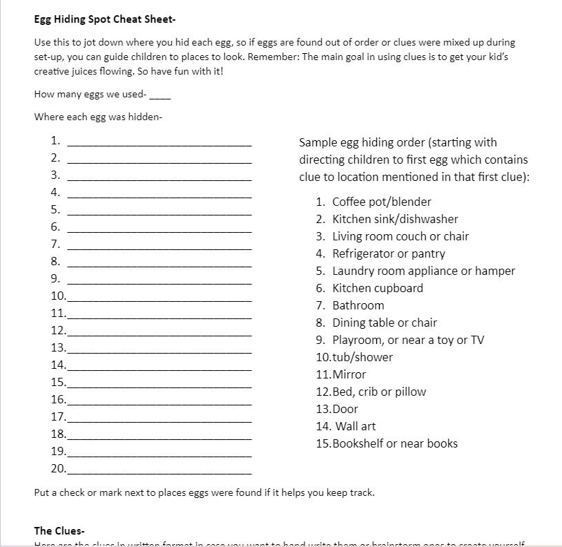 Egg-cellent Easter Egg Scavenger Hunt Activity / DIY Spring Holiday ...