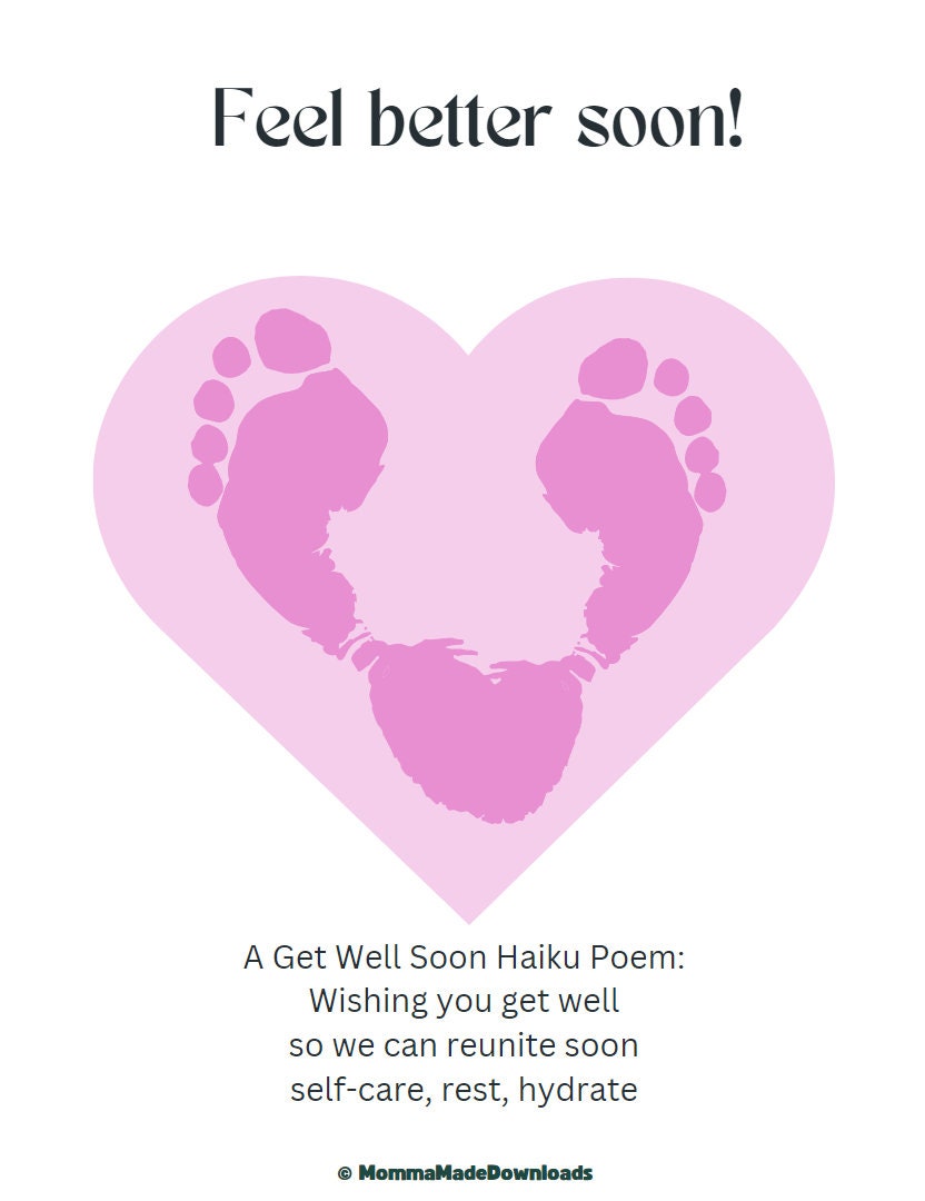 Get Well Soon Handprint Footprint Craftivity / DIY Feel Better Soon ...