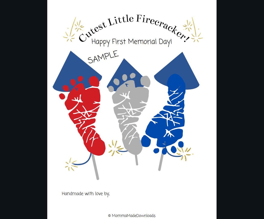 Memorial Day Cutest Firecracker Footprint Art / 1-3 Firecrackers ...