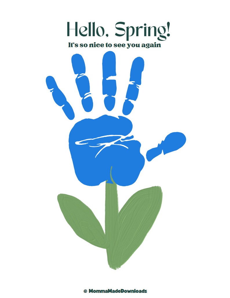 Spring Flower Handprint Art: Kids DIY Craft (PDF Download) - Etsy